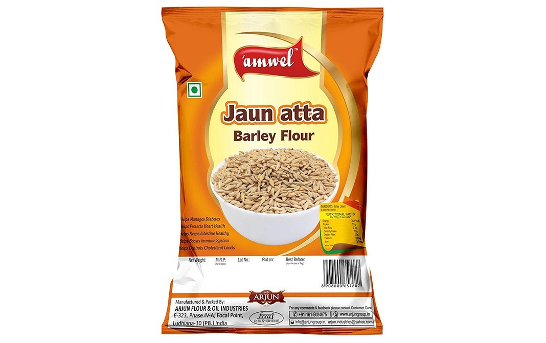 AMWEL Jaun Aata Barley Flour Pack 500 grams - Reviews | Nutrition ...