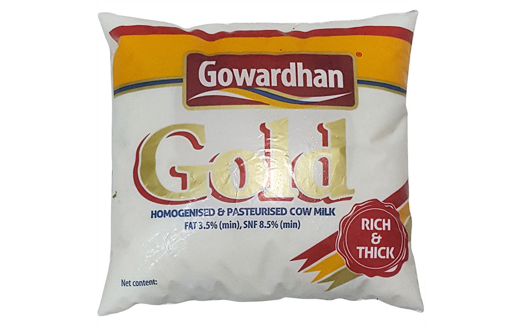 Gowardhan Gold Homogenised & Pasteurised Cow Milk (Rich & Thick) Pouch ...