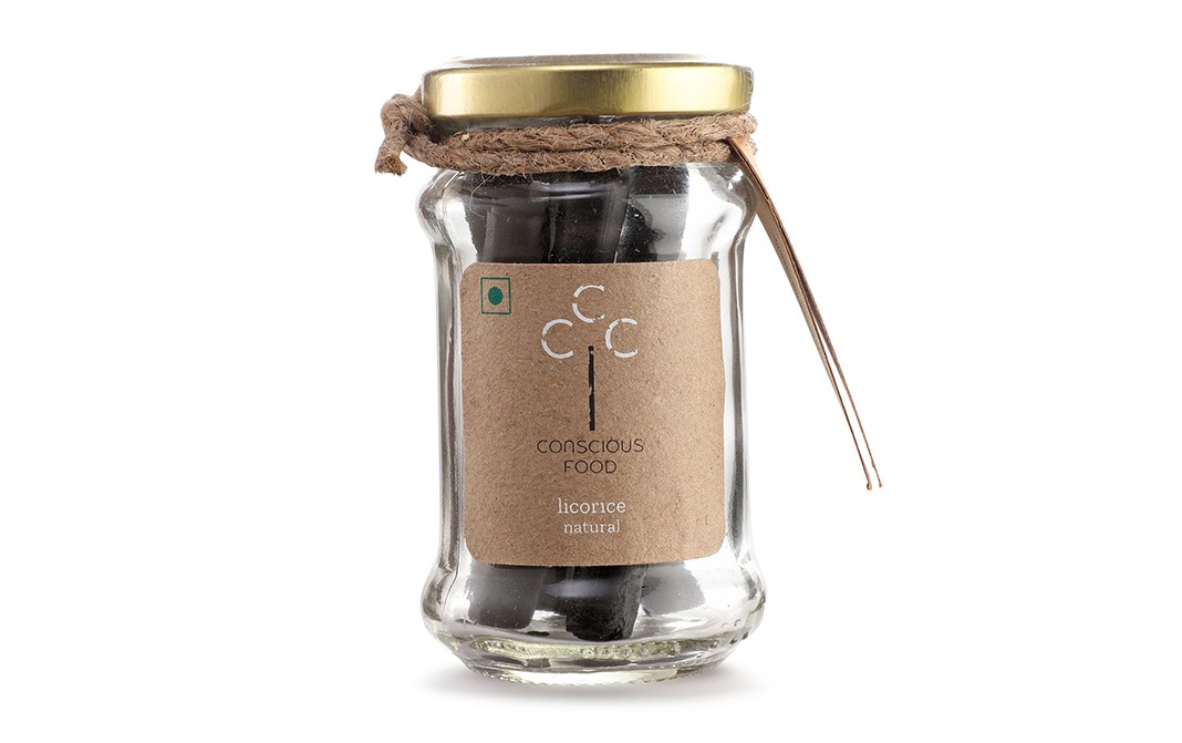 Conscious Food Licorice Natural Glass Jar 50 grams - GoToChef